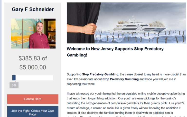 Create a Personal Fundraising Page | Stop Predatory Gambling